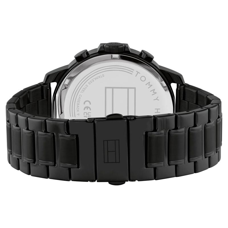 Buy Online Tommy Hilfiger Quartz Multifunction Black Dial Stainless ...