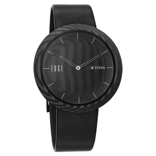 Buy Online Titan Edge Carbon Fibre Quartz Analog Black Dial Leather ...