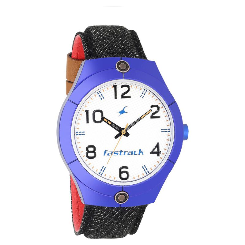 Buy Online Fastrack Denim Quartz Analog White Dial Denim Strap Watch ...