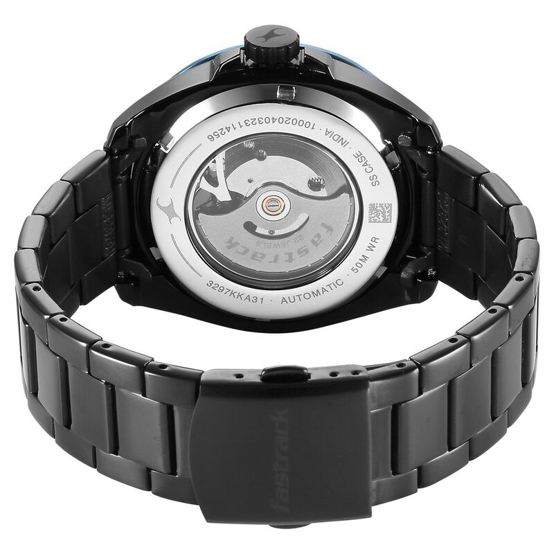 Buy Online Fastrack Automatics Black Dial Stainless Steel Strap Watch ...