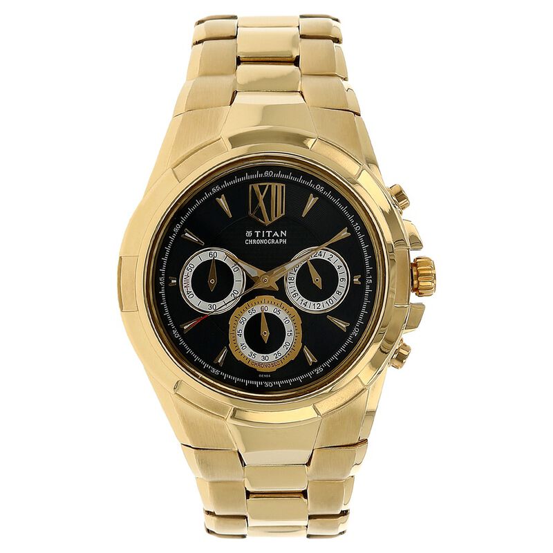 Buy Online Titan Regal Crest Blue Dial Chronograph Stainless Steel ...