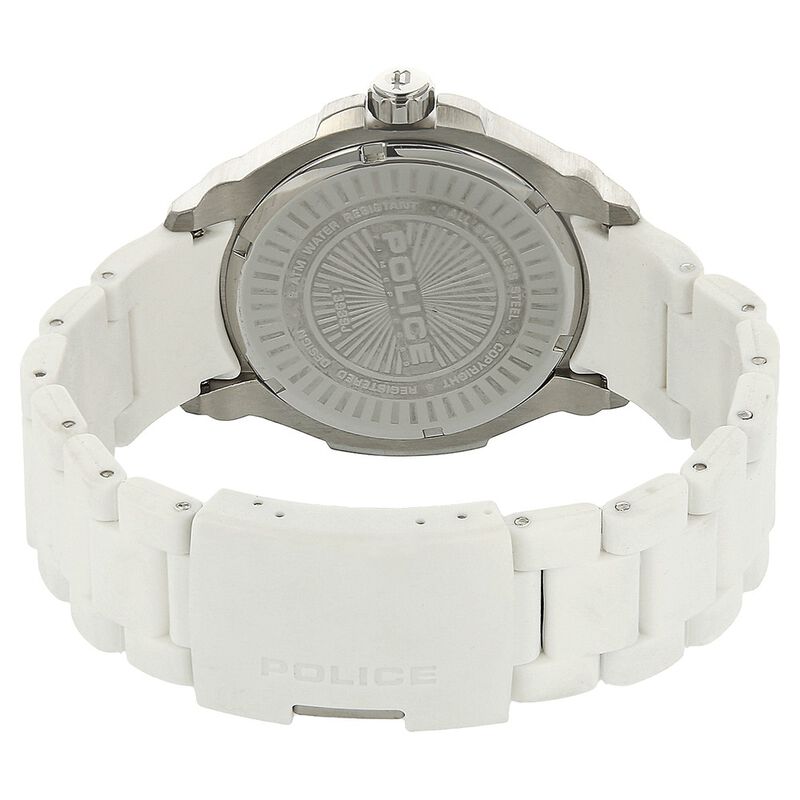 Buy Online Police Quartz Analog with Date Silver Dial Silicone Strap ...
