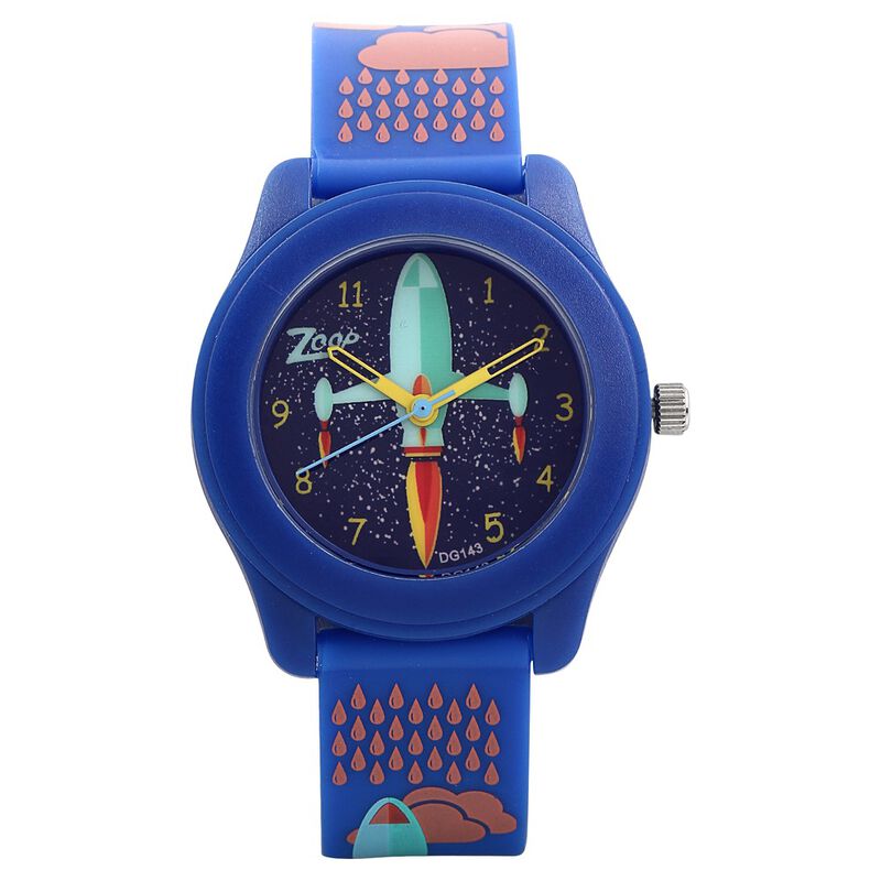 Buy Online Zoop By Titan Quartz Analog Blue Dial PU Strap Watch for ...