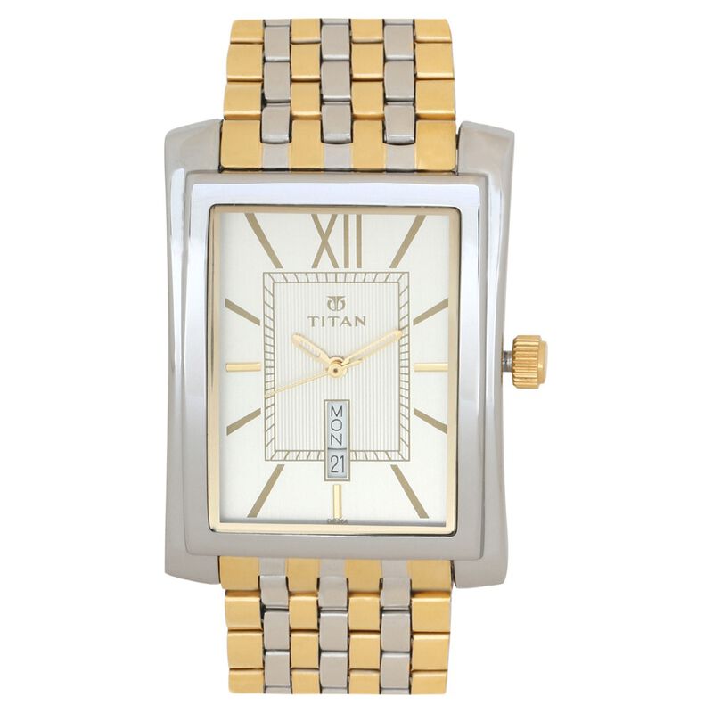 Buy Online Titan Karishma Silver Dial Analog with Day and Date ...