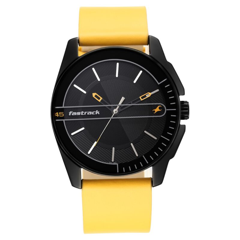 Buy Online Fastrack Wear Your Look Quartz Analog Black Dial Leather ...