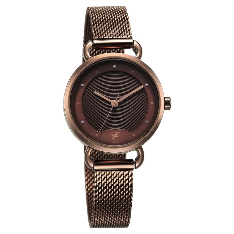Buy Online Fastrack Pulse Quartz Analog Brown Dial Stainless Steel ...