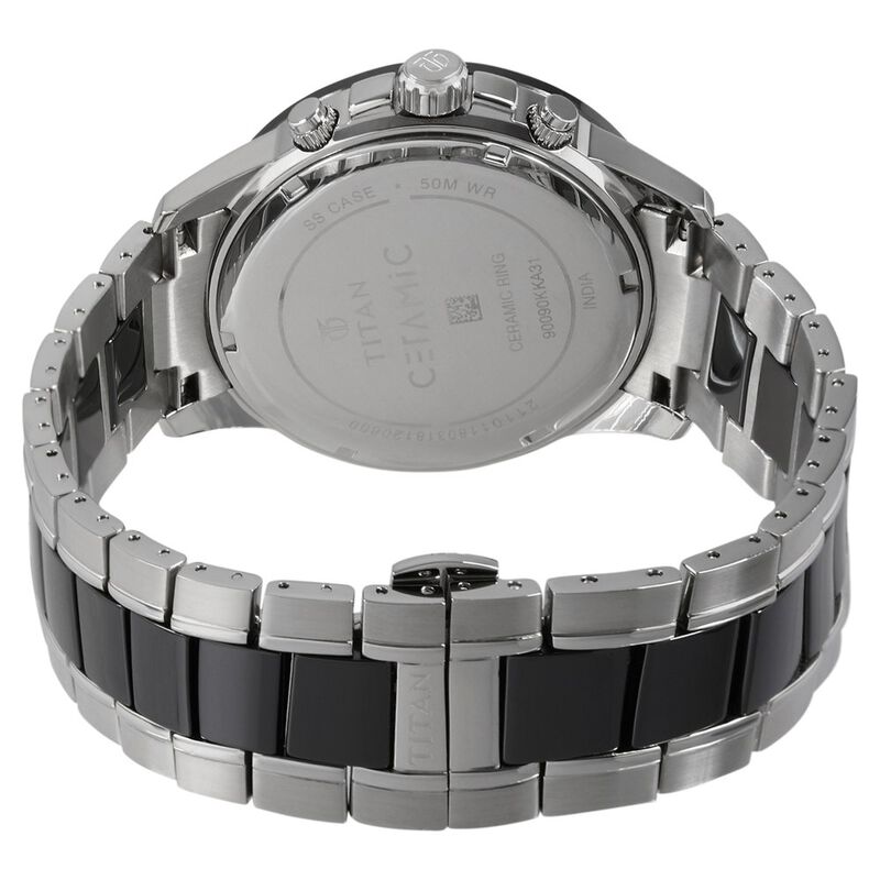 Buy Online Titan Ceramics Black Dial Chronograph Stainless Steel and ...