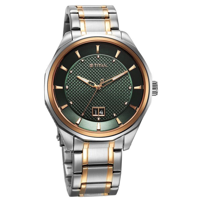 Buy Online Titan Regalia Opulent Quartz Analog with Date Green Dial ...