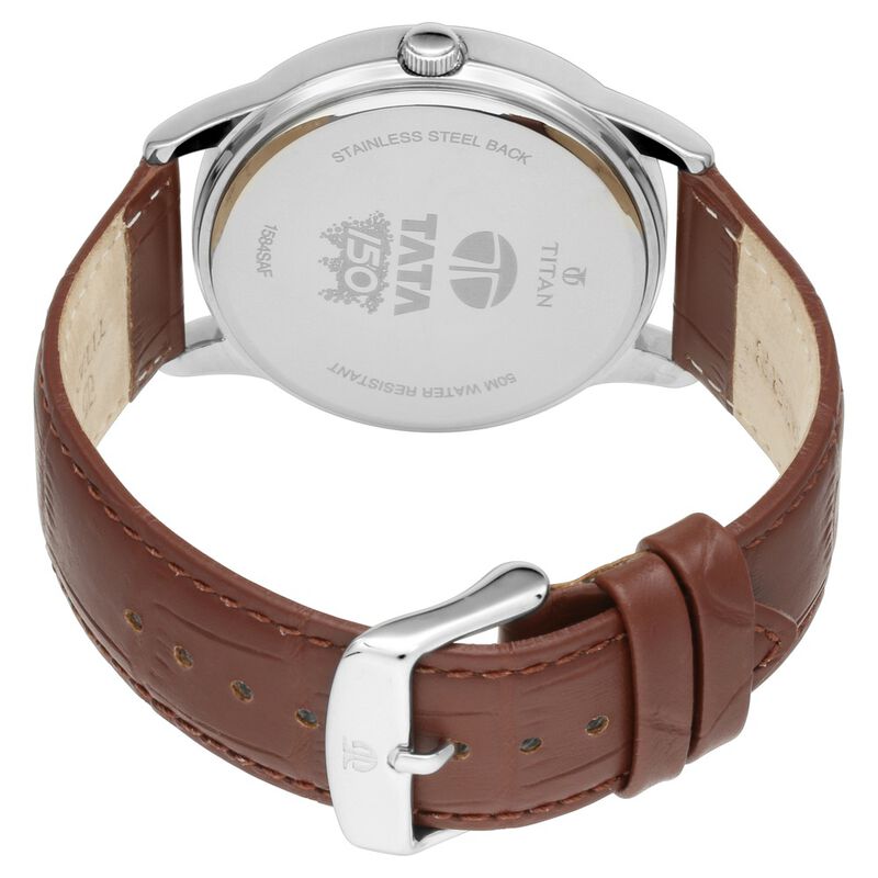 Buy Online Titan Tata 150 Limited Ed White Dial Analog Leather Strap ...