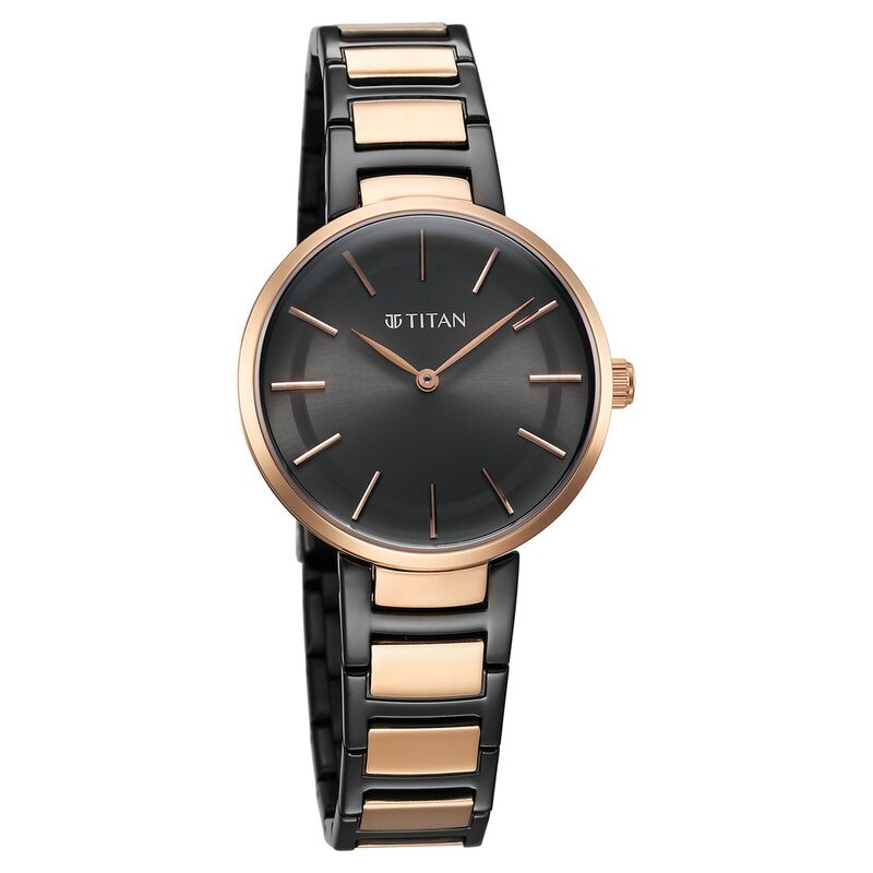 Buy Online Titan Workwear Quartz Analog Anthracite Dial Stainless Steel Strap Watch for Women ...