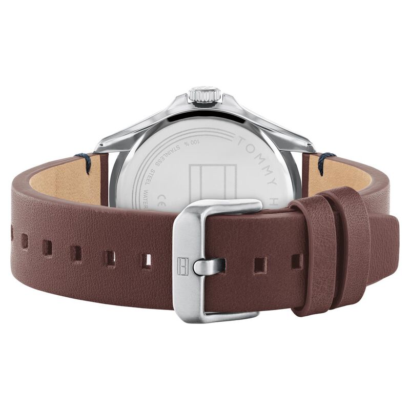 Buy Online Tommy Hilfiger Quartz Analog Blue Dial Leather Strap Watch ...