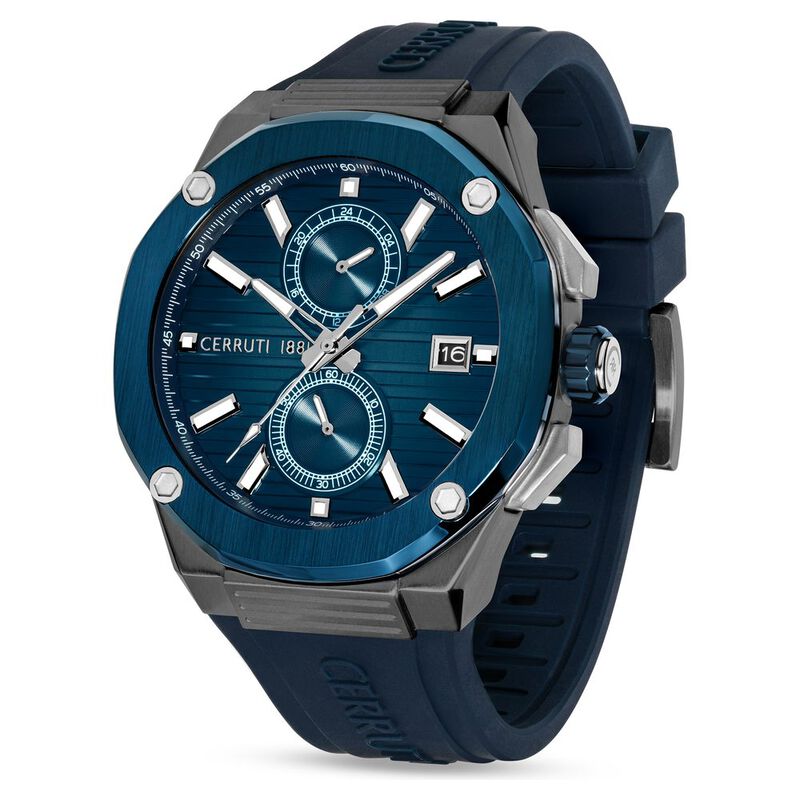 Buy Online Cerruti 1881 Blue Dial Silicone Strap Watch for Men ...