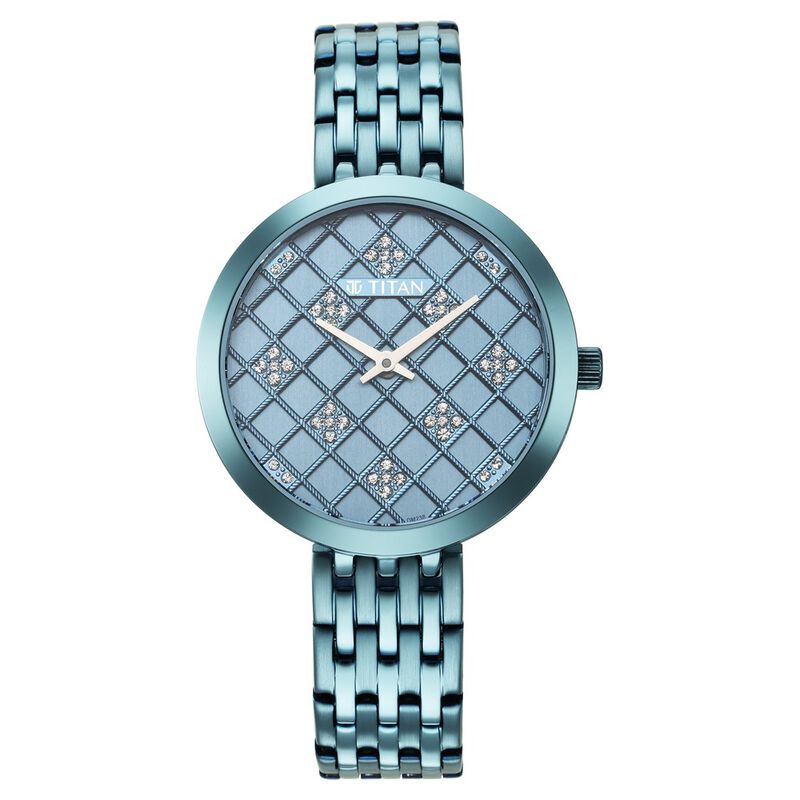 Buy Online Titan Purple Unending Beauty Blue Dial Women Watch With ...
