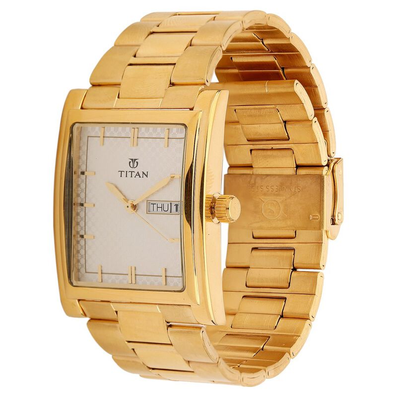 Buy Online Titan Karishma Silver Dial Analog with Day and Date Metal ...