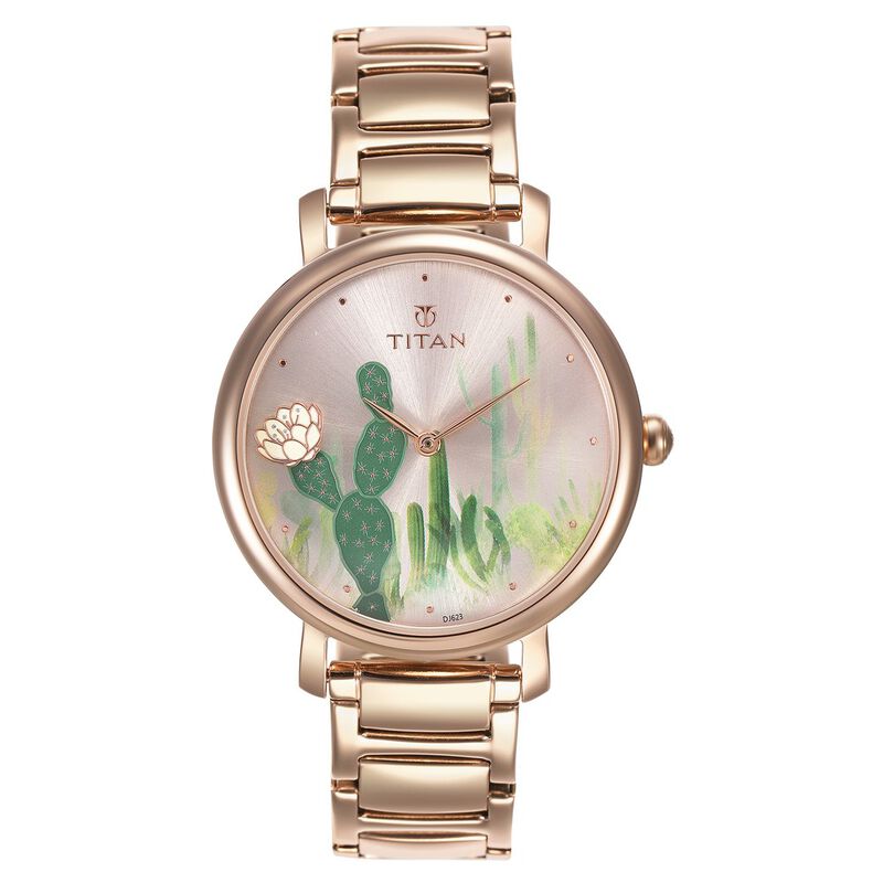 Buy Online Titan Valentine Rose Gold Dial Women Watch With Metal Strap ...