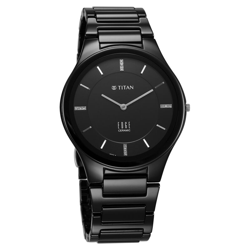 Buy Online Titan Edge Ceramic Quartz in Glossy Black with Diamonds and ...
