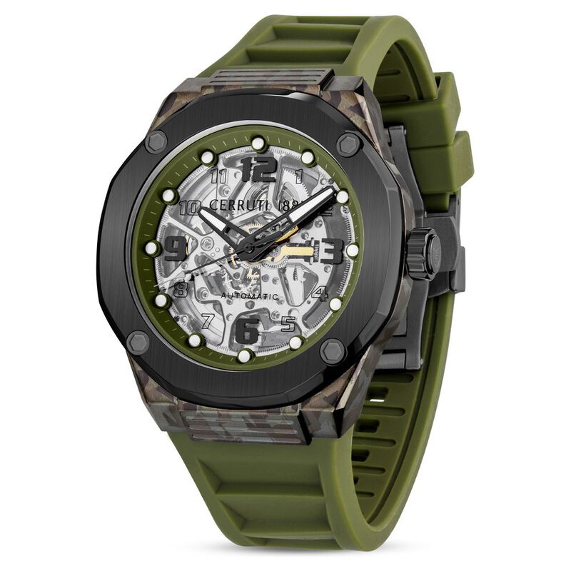Buy Online Cerruti 1881 Green Dial Silicone Strap Watch for Men ...