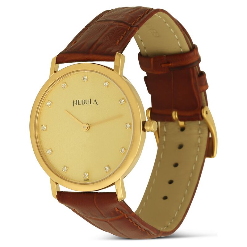 Buy Online Titan Nebula Quartz Analog 18 Karat Solid Gold Watch for Men ...