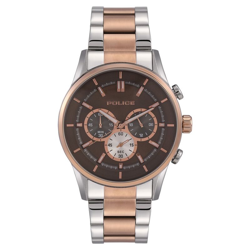 Buy Online Police Quartz Analog Brown Dial Metal Strap Watch for Men ...