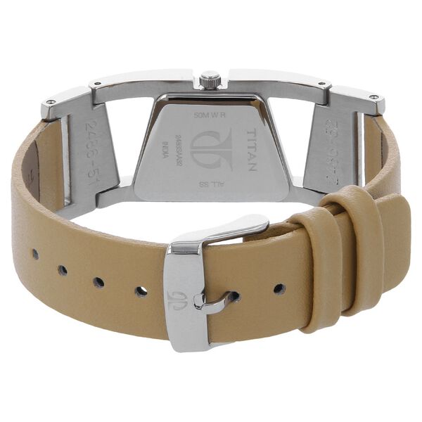 Buy Online Titan Quartz Analog Silver Dial Leather Strap Watch for ...