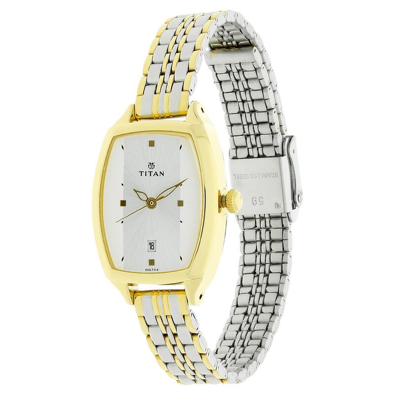 Buy Online Titan Karishma Silver Dial Women Watch With Stainless Steel ...