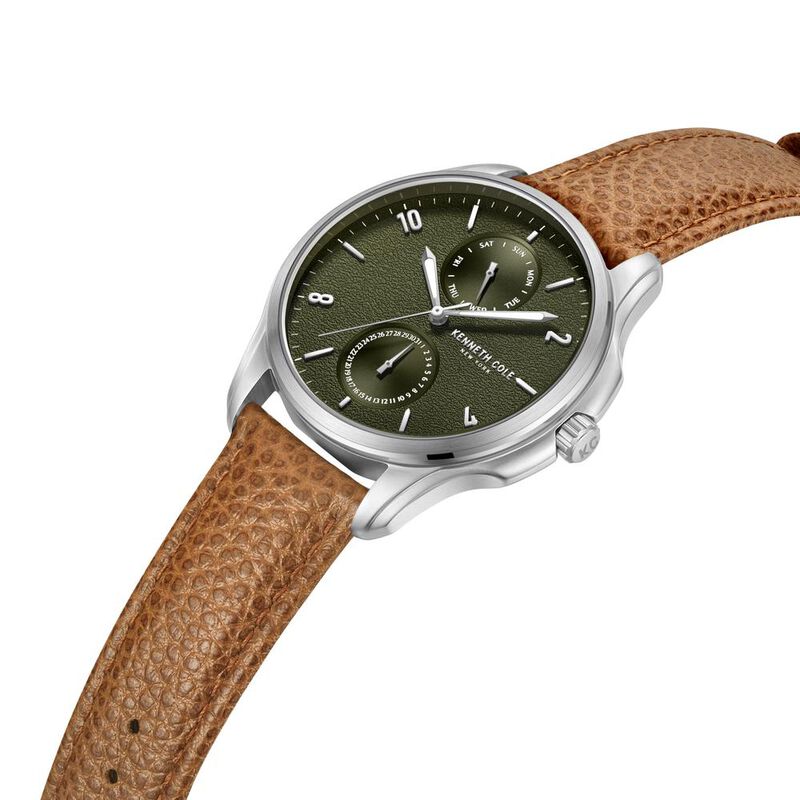 Buy Online Kenneth Cole Quartz Multifunction Green dial Leather Strap ...