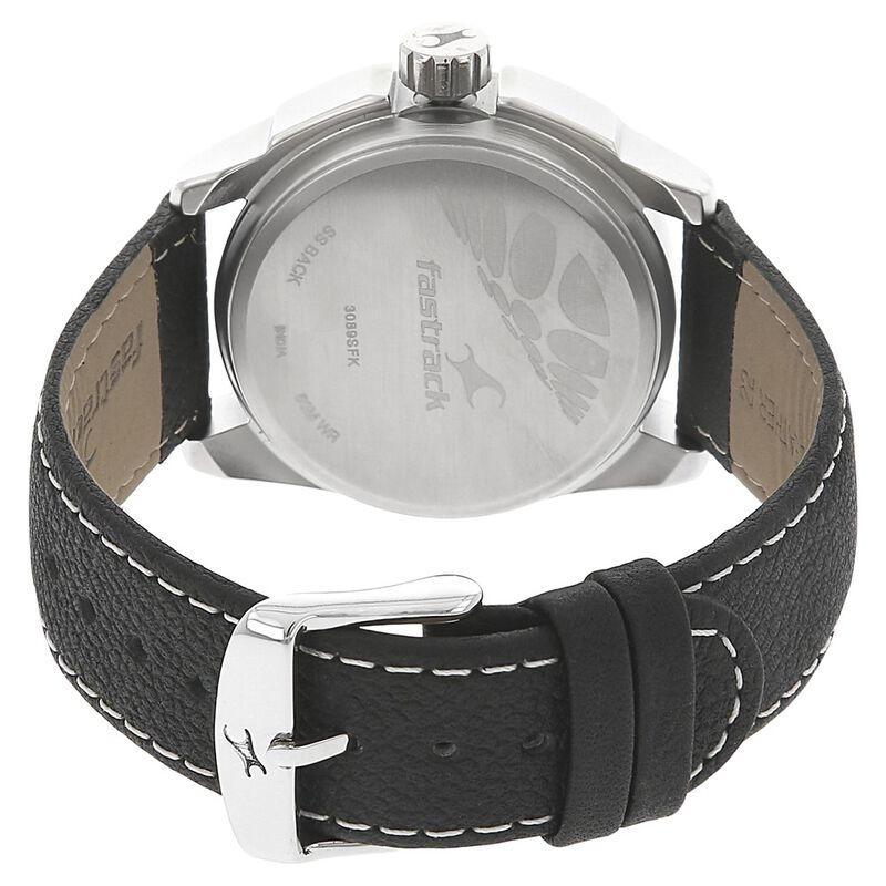 Buy Online Fastrack Quartz Multifunction Black Dial Leather Strap Watch ...