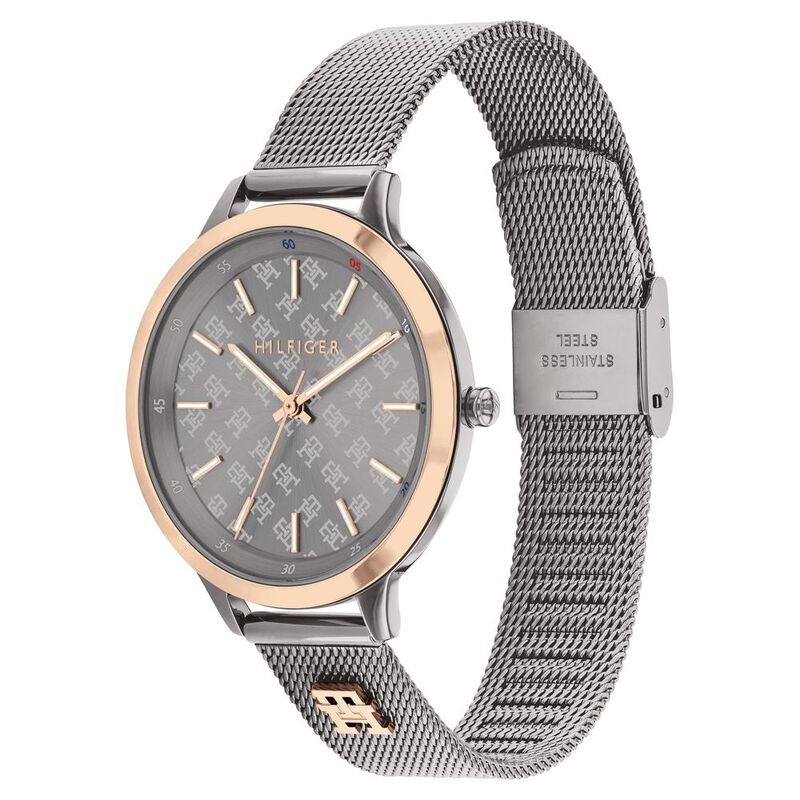 Buy Online Tommy Hilfiger Grey Dial Grey Stainless Steel Strap Watch ...