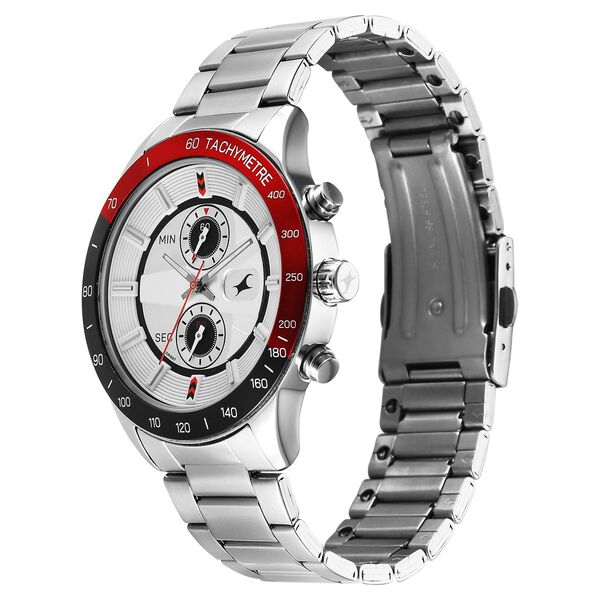 Buy Online Fastrack Overdrive Quartz Chronograph Tachymeter White Dial ...
