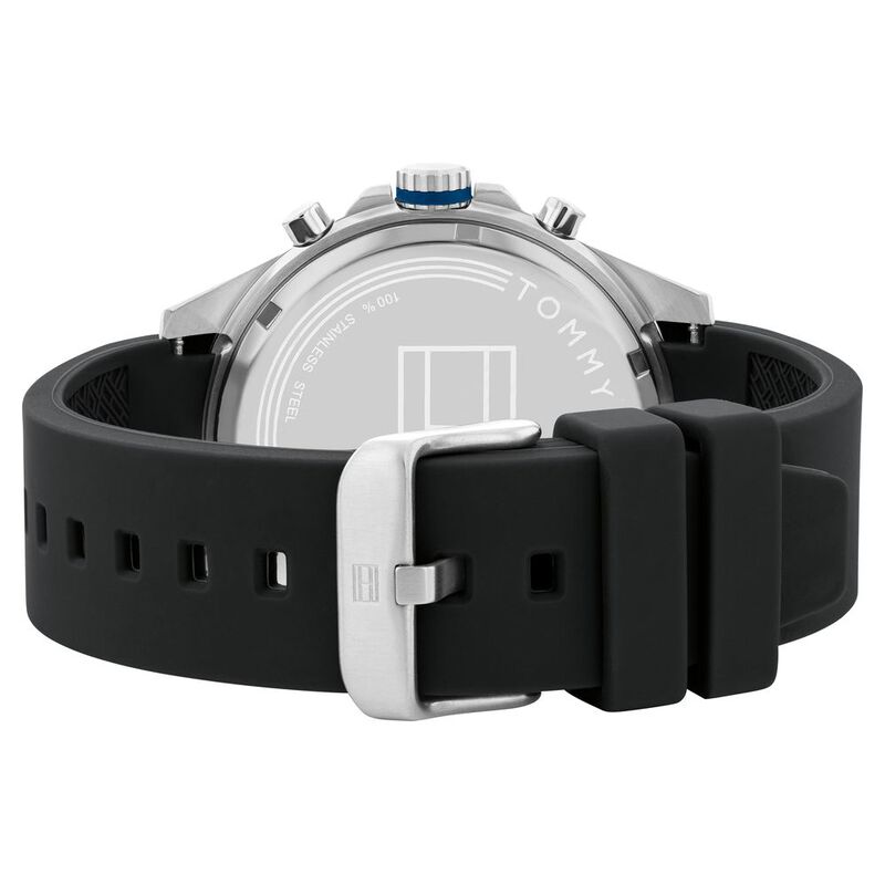 Buy Online Tommy Hilfiger Black Dial Silicone Strap Watch for Men ...