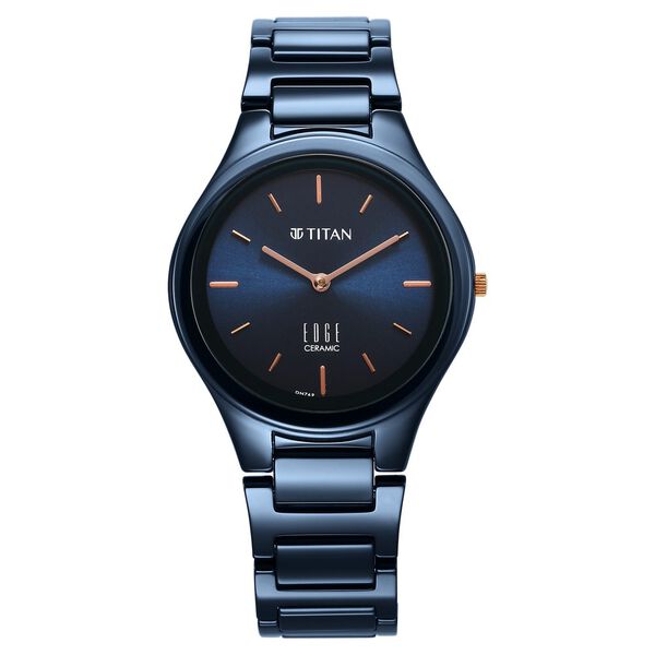 Buy Online Titan Edge Ceramic Slim Ceramic Strap Atlantic Blue Dial ...