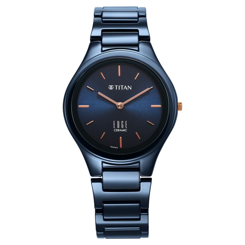 Buy Online Titan Edge Ceramic Slim Ceramic Strap Atlantic Blue Dial ...