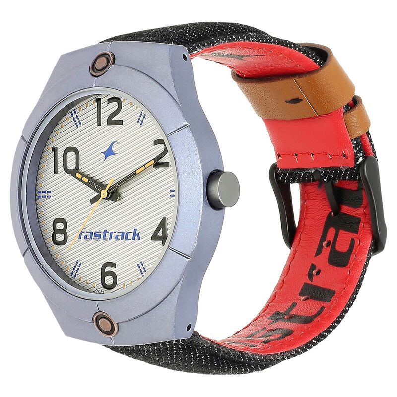 Buy Online Fastrack Denim Quartz Analog Grey Dial Denim Strap Watch for ...