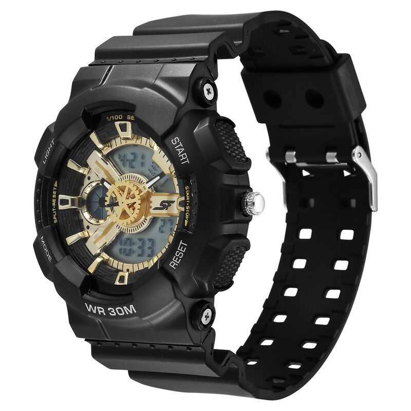 Buy Online SF Bold Black & Gold Design Men's Watch - Perfect Blend of ...