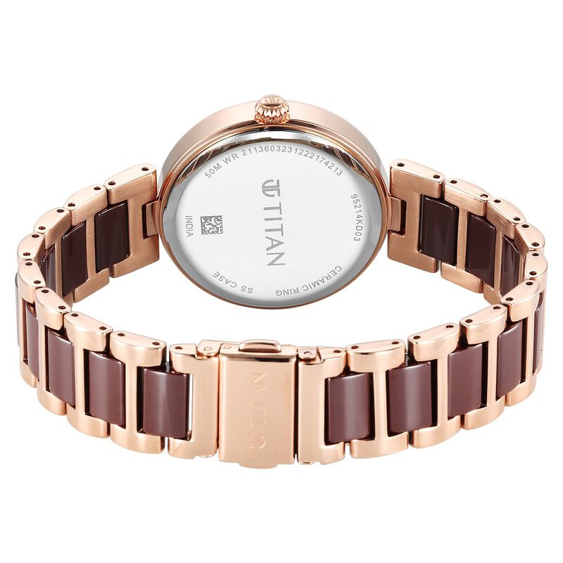 Buy Online Titan Purple Ceramics Mother of Pearl Dial Analog Steel and ...