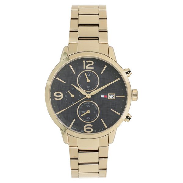 Buy Online Tommy Hilfiger Quartz Analog Black Dial Metal Strap Watch ...