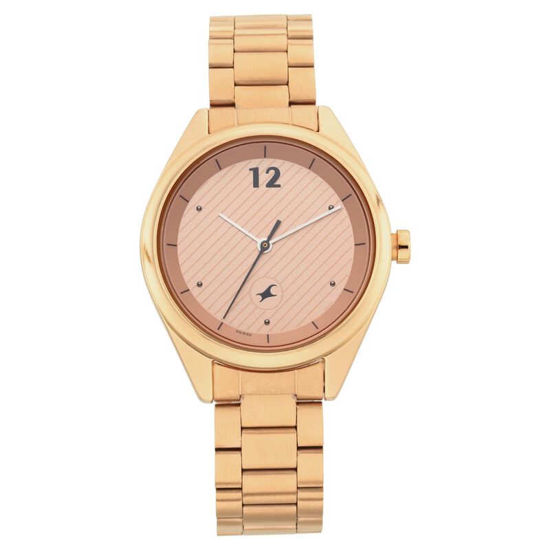 Buy Online Fastrack Quartz Analog Rose Gold Dial Stainless Steel Strap ...