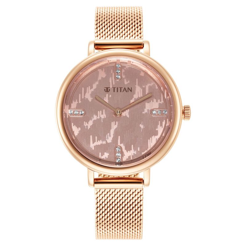 Buy Online Titan Purple Rose Gold Dial Analog Stainless Steel Strap ...