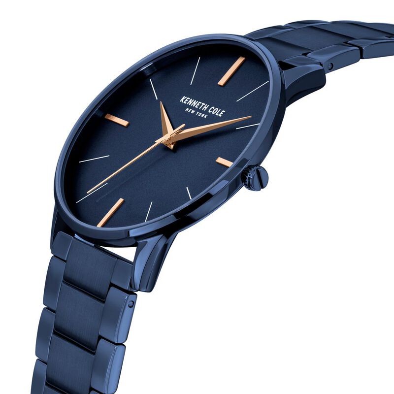 Buy Online Kenneth Cole Quartz Analog Blue Dial Stainless Steel Strap ...