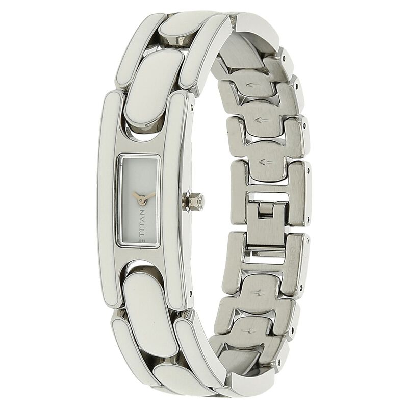 Buy Online Titan Quartz Analog White Dial Metal Strap Watch for Women ...