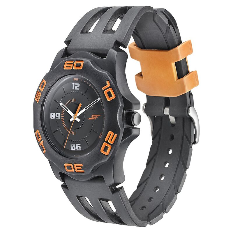 Buy Online SF Quartz Analog Black Dial PU Strap Watch for Men ...