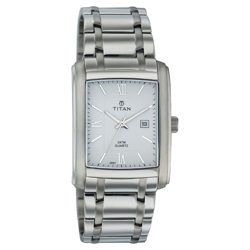 Buy Online Titan Analog with DateWhite Dial Stainless Steel Strap watch ...