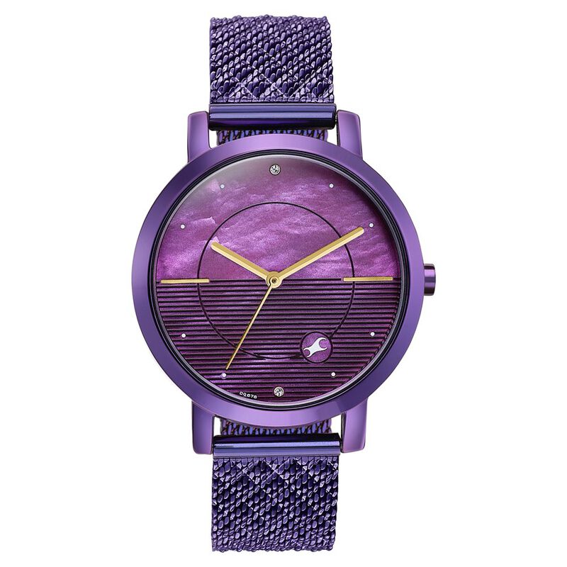 Buy Online Fastrack Style Up Quartz Analog Purple Mother Of Pearl Dial ...