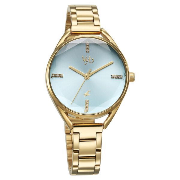 Buy Online Fastrack Vyb Aurora Quartz Analog Green Dial Golden Color ...