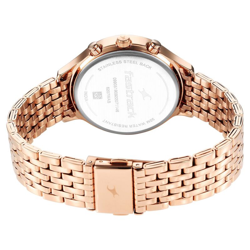 Buy Online Fastrack Style Up Rose Gold Dial Stainless Steel Strap Watch ...