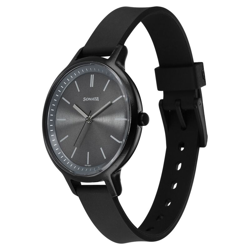 Buy Online Sonata Splash Quartz Analog Grey Dial Plastic Strap Watch ...