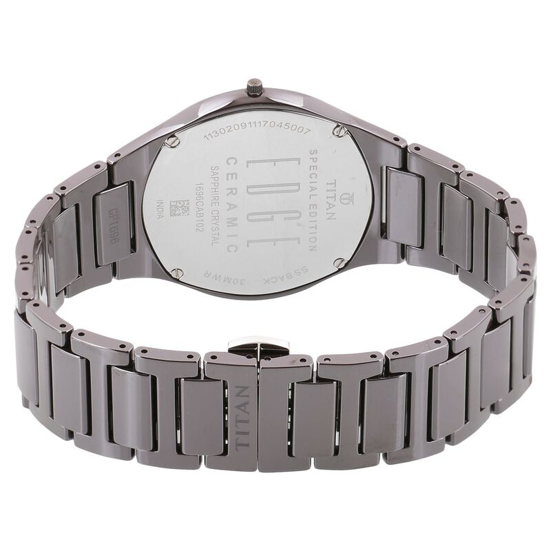 Buy Online Titan Edge Ceramic Quartz in Silver Grey Dial Watch for Men ...