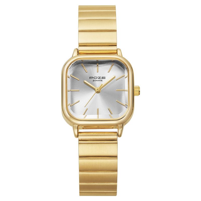 Buy Online Poze by Sonata Quartz Analog Silver Dial Stainless Steel ...