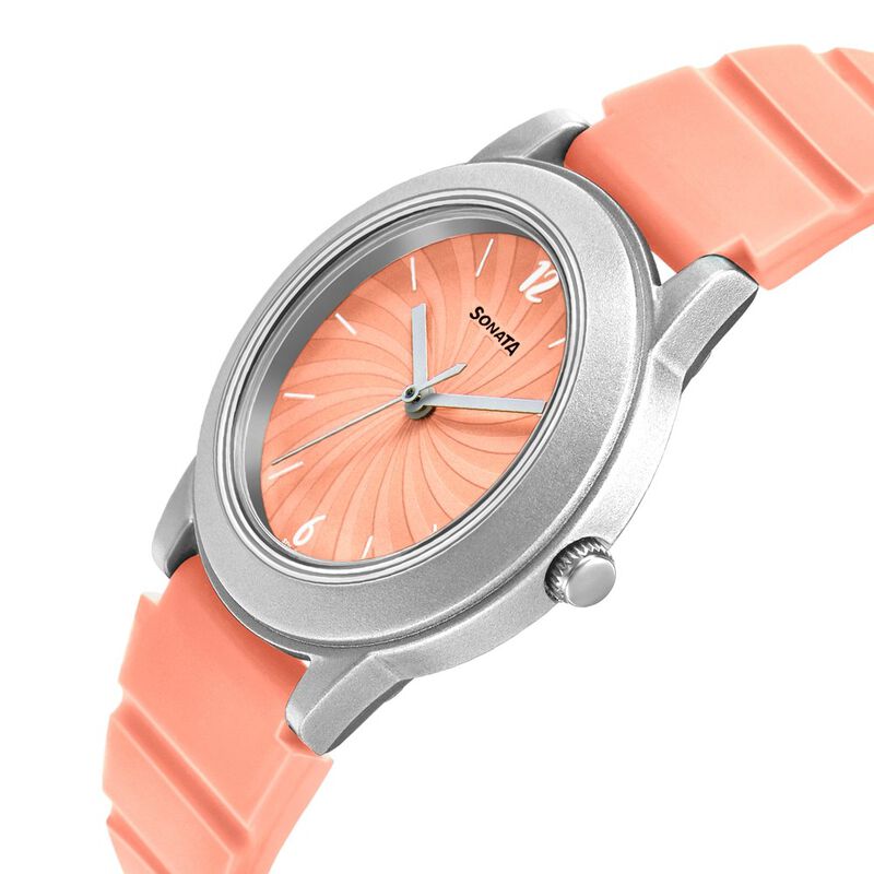 Buy Online Sonata Play Orange Dial Women Watch With Plastic Strap ...