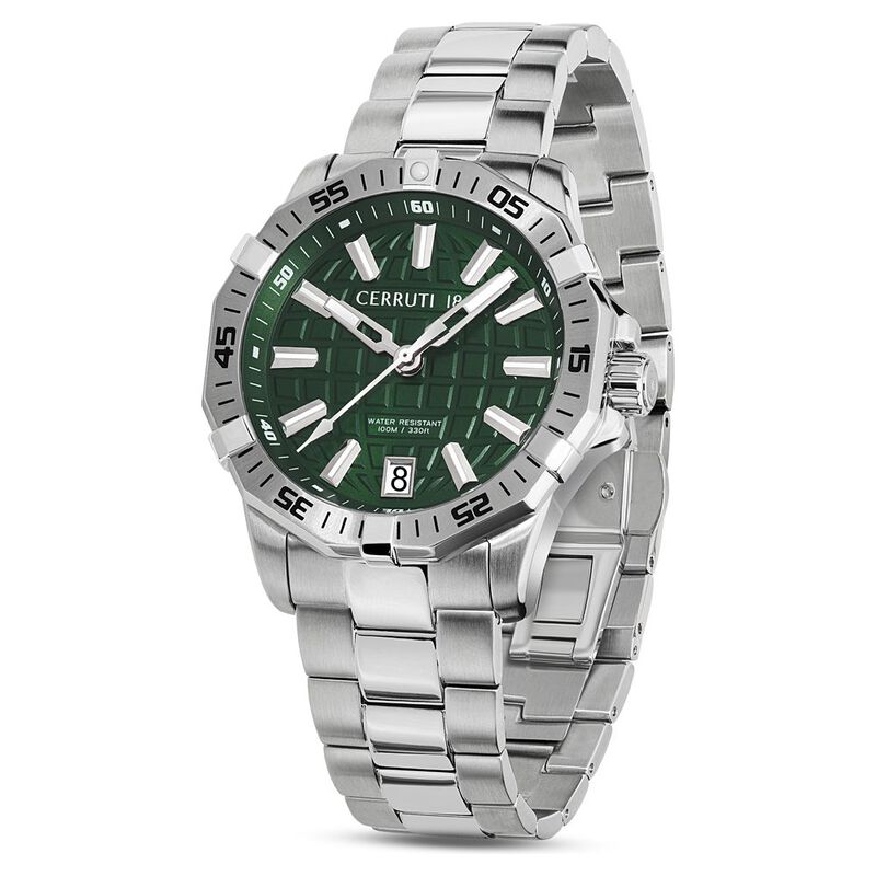 Buy Online Cerruti 1881 Green Dial Stainless Steel Strap Watch for Men ...